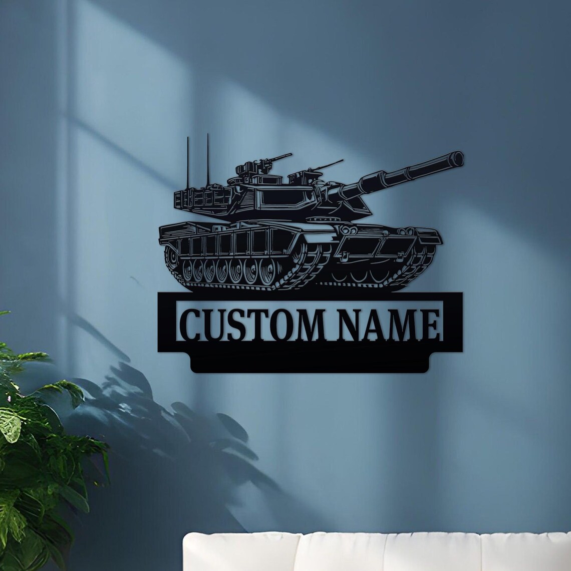 Personalized US Military Tank Metal Sign With LED Lights, Custom US ...
