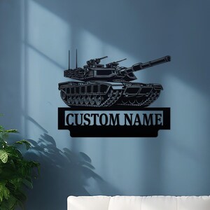 Personalized US Military Tank Metal Sign With LED Lights, Custom US ...