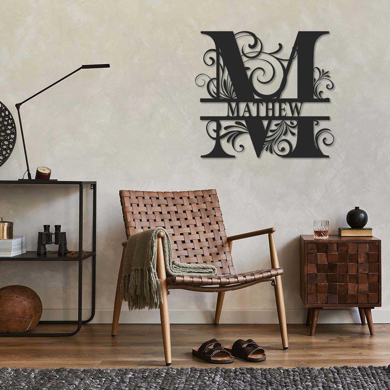 Custom Metal Sign With Led Lights | Monogram Wall Decoration | Metal ...