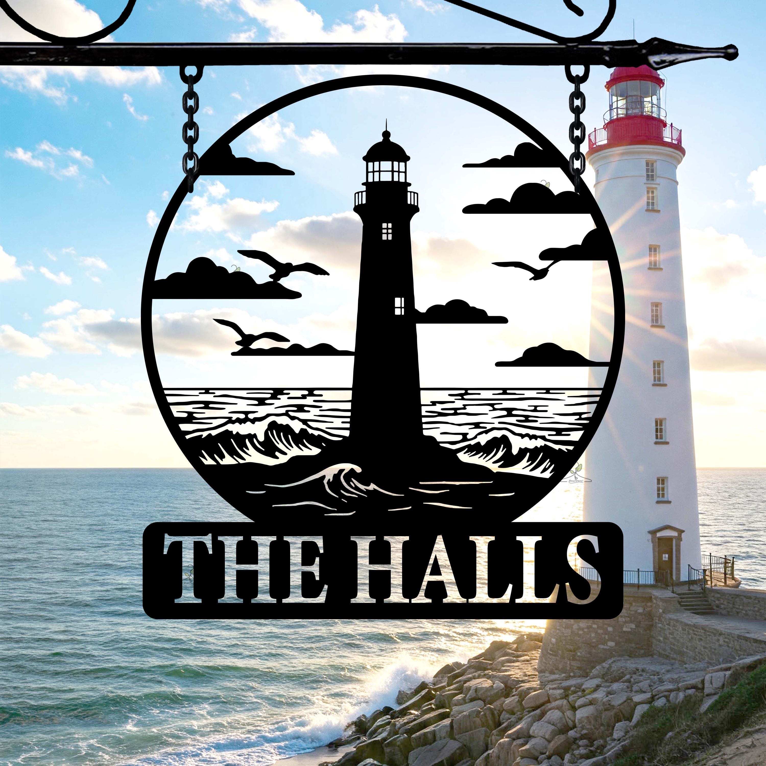 Custom Lighthouse Metal Sign,lighthouse Metal Wall Art,outdoor Beach ...