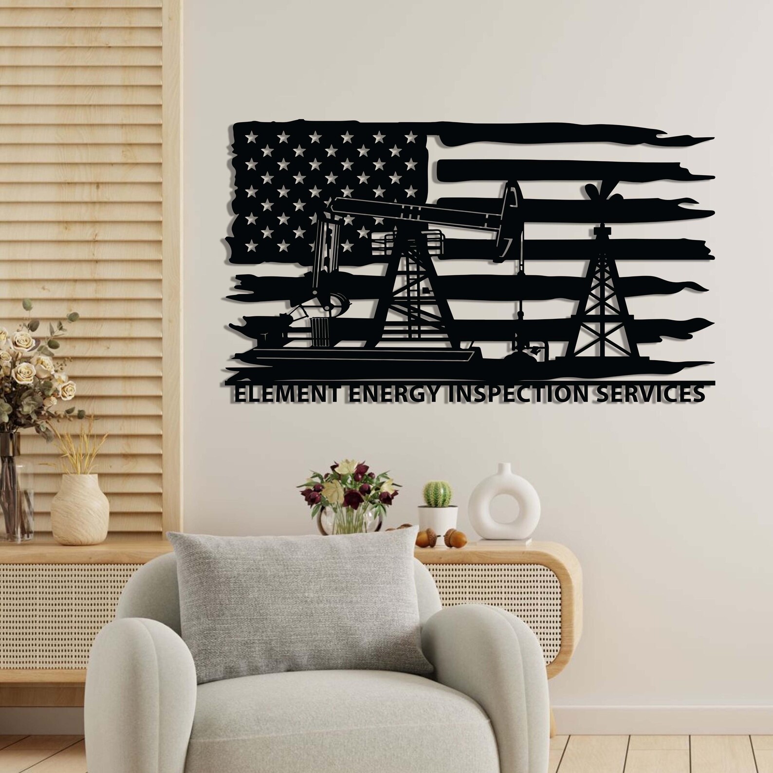 Custom Oil Field Hanger Metal Wall Art LED Lights, Personalized Oil Rig ...