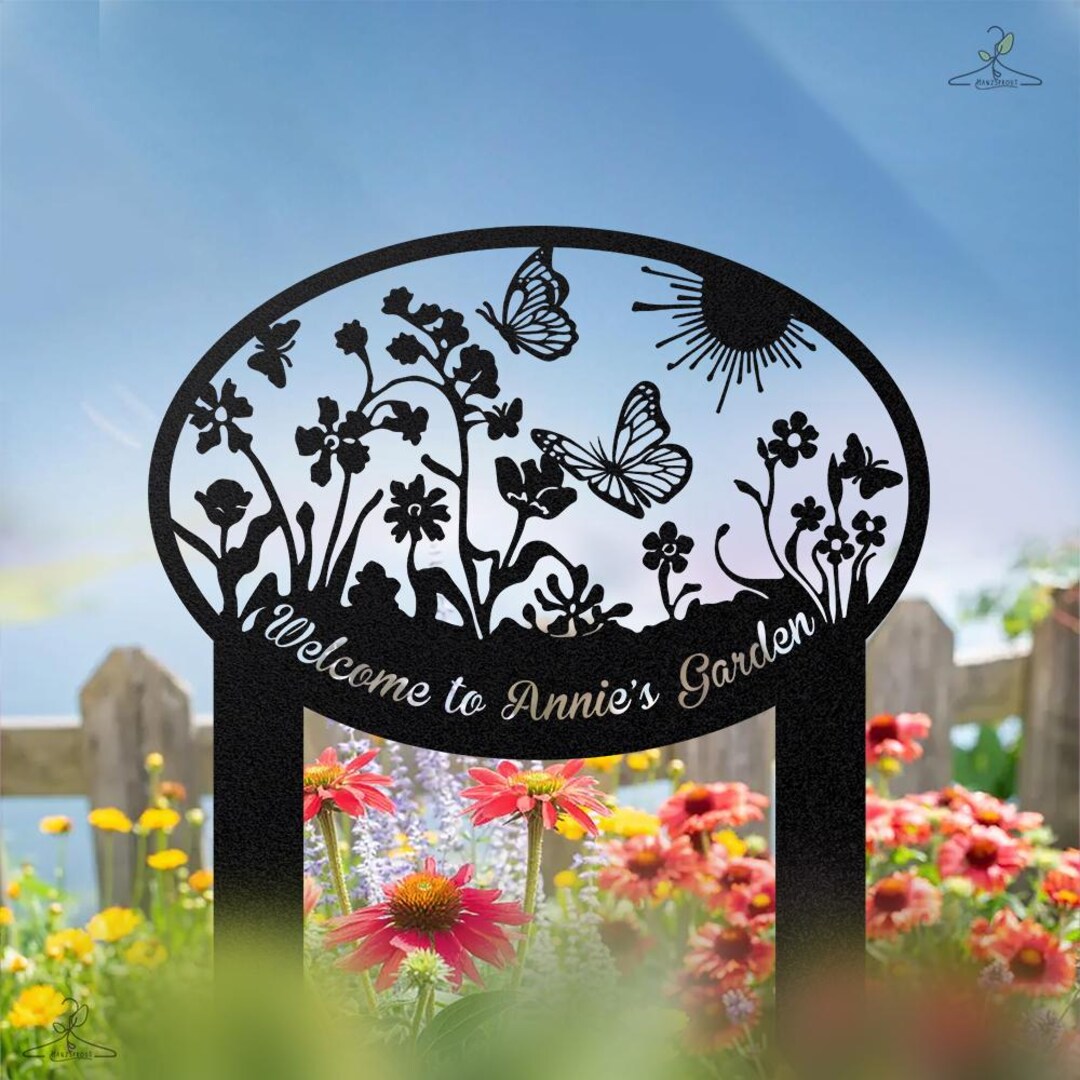 Personalized Garden Sign Garden Name Sign Metal Garden Sign for Outdoor ...
