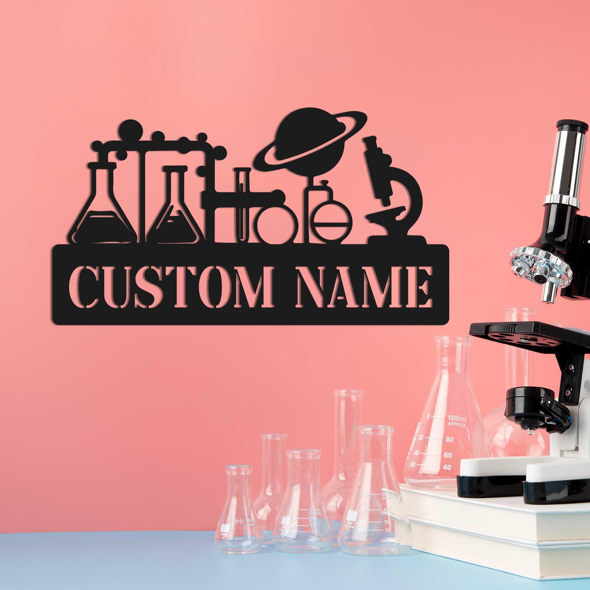 Personalized Scientist Name Metal Sign, Science Class Sign, Custom ...