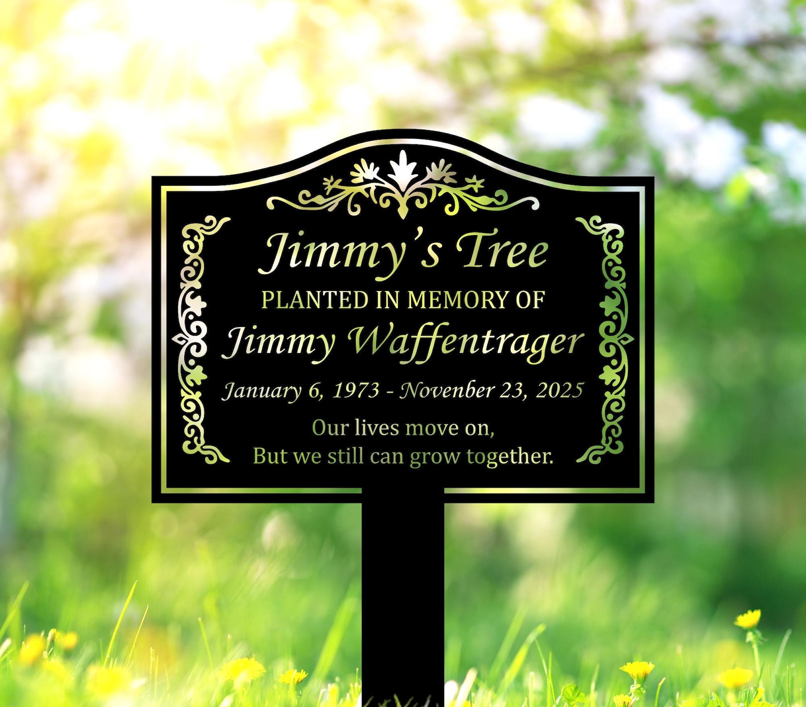 Custom Memorial Tree Plaque With Stake, Personalized Sturdy Metal ...