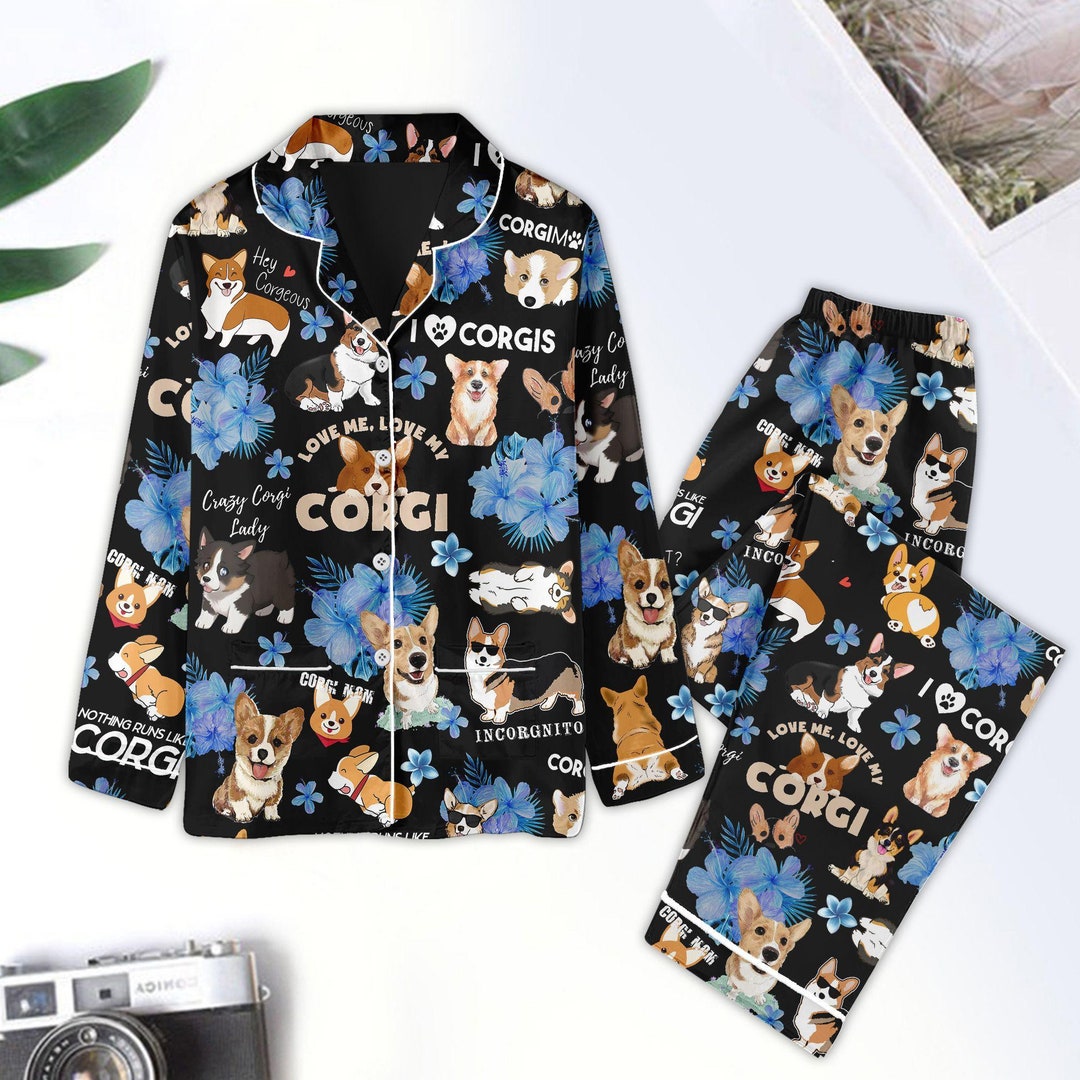 Christmas Corgi Dog Pajamas Set, Cute Corgi Dog Shirt, Pet Mom Shirt ...