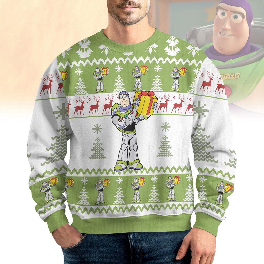 Buzz Lightyear Toy Story Ugly Christmas Sweater, Disney Xmas Sweatshirt ...
