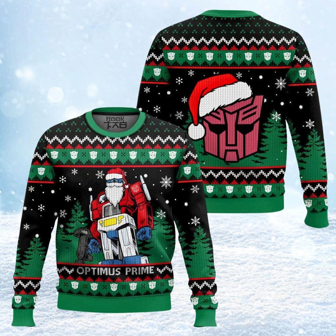 Optimus Prime Transformers Christmas Ugly Sweater, Transformers Shirt ...