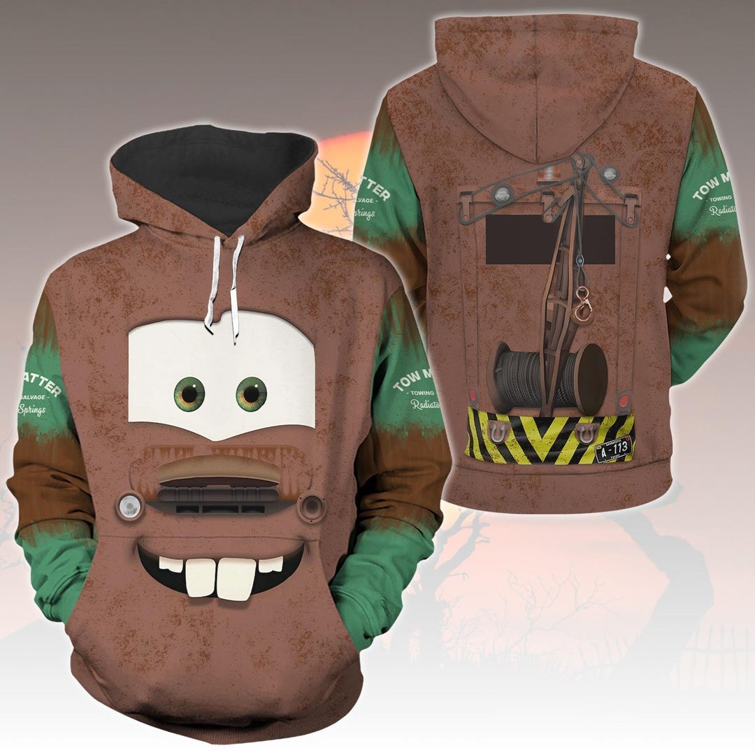 Tow Mater Cars Costume Hoodie With Joggers, Disney Tow Truck Outfit for ...