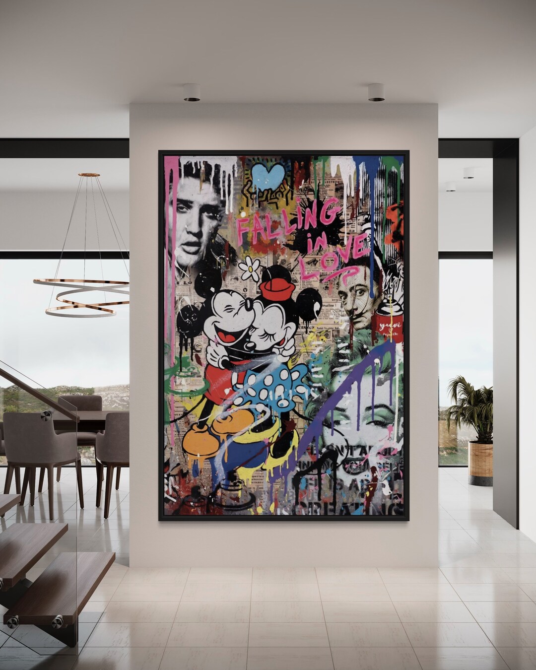 Mickey Mouse and Minnie Mouse Graffiti Poster, Love Paint Pop Art ...