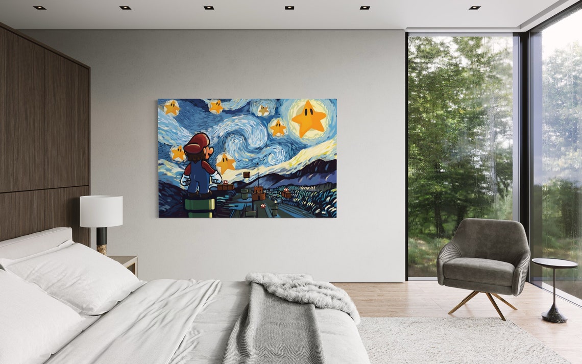 Super Mario Wall Art Super Mario Canvas Art, Video Game Poster, Gaming ...