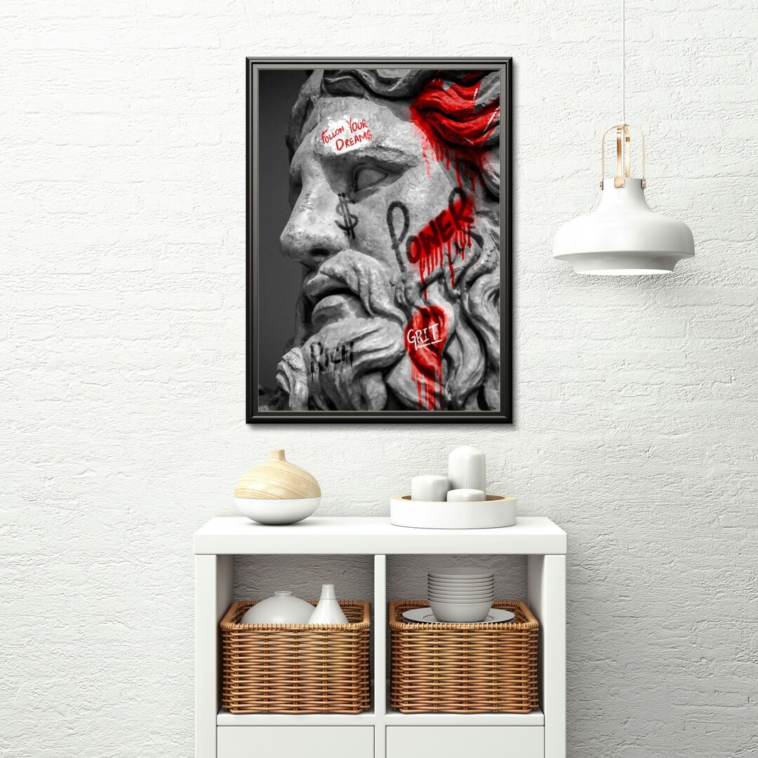 Zeus Abstract Wall Art Graffiti Painting Wall Art Canvas Prints, High ...