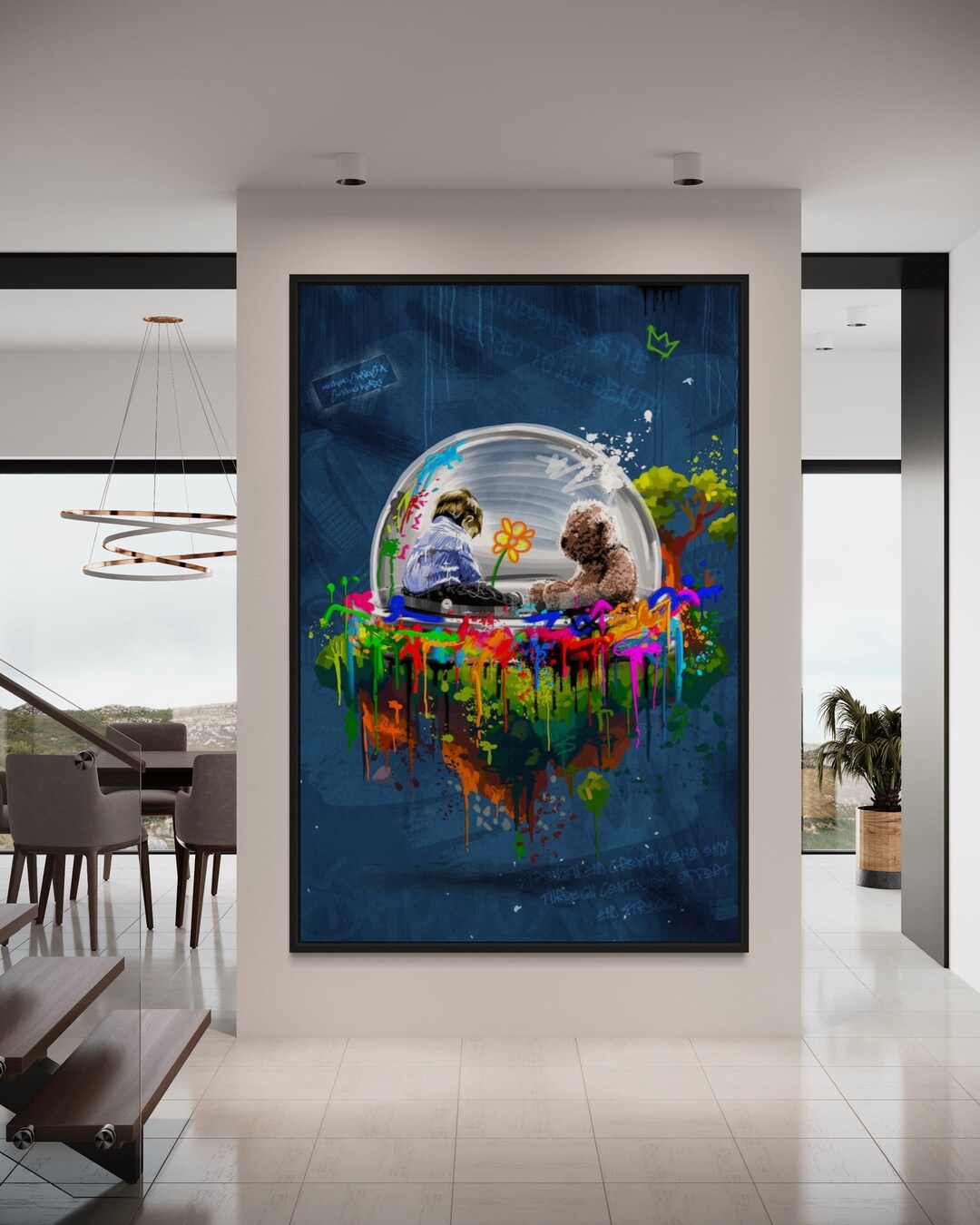 Kid in a World Bubble Canvas |street & Pop Art Symphony of Wonder ...