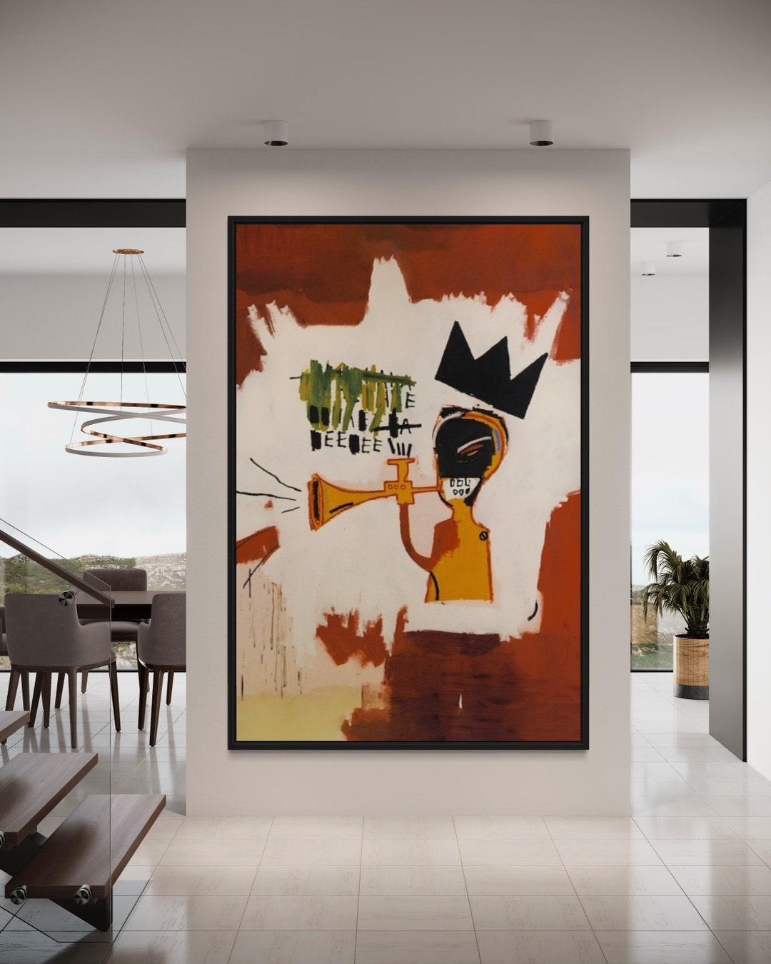 Jean Michel Basquiat Trumpet Painting Print Basquiat Street Art Poster ...
