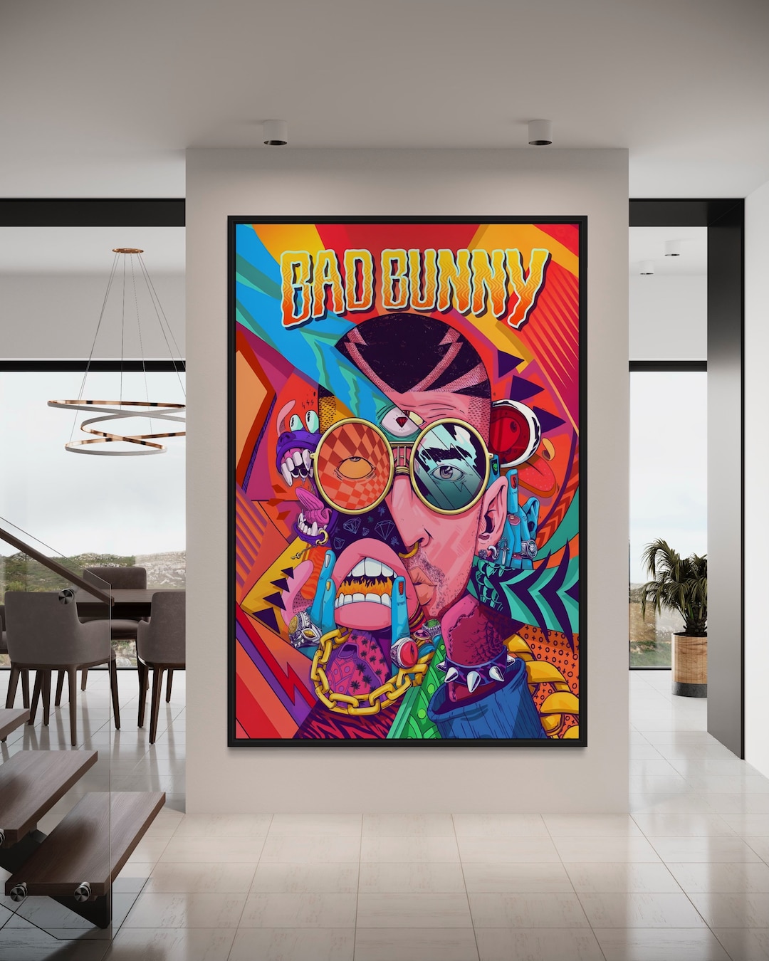Bad Bunny Poster, Bad Bunny Hearts, Bad Bunny Wall Art, Bad Bunny Gifts ...