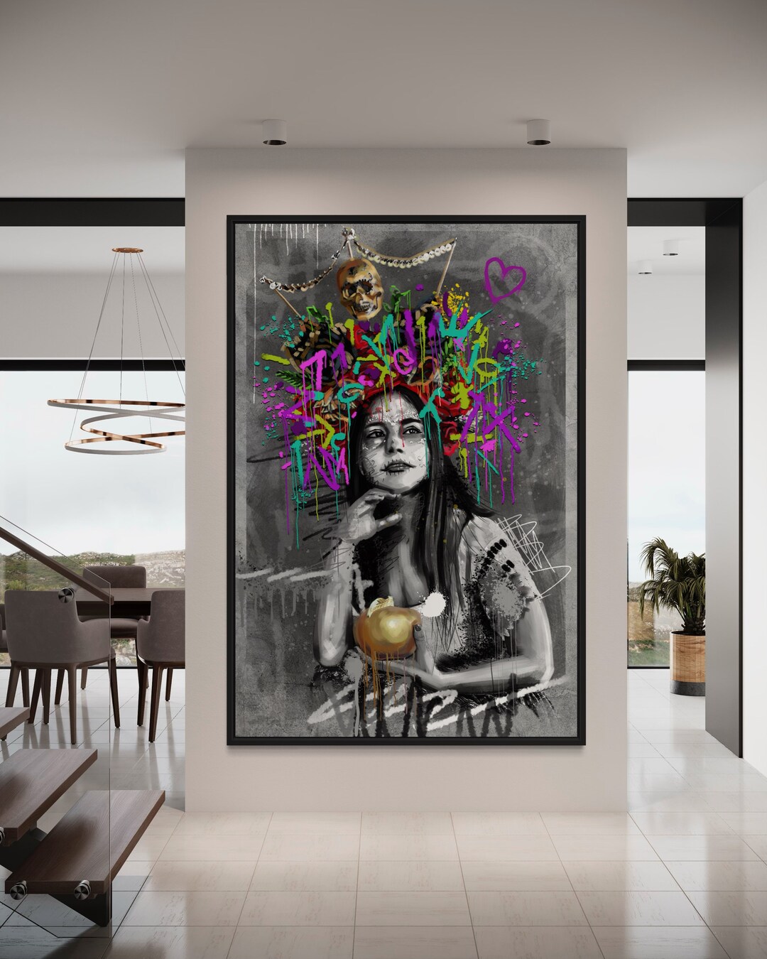 Mexican Woman Portrait Print, Hispanic Print Wall Art, Girl Art ...