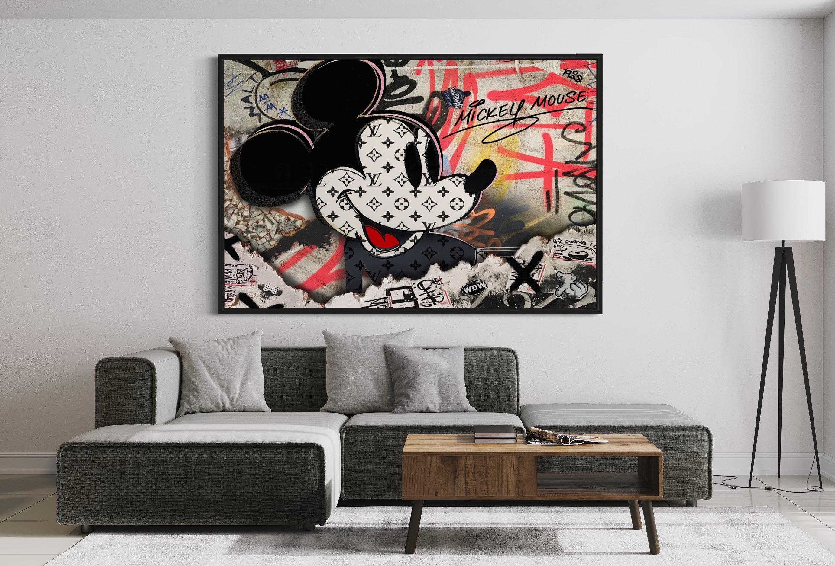 Mickey Designer Graffiti Pop Art Canvas, Modern Wall Art for Home and ...