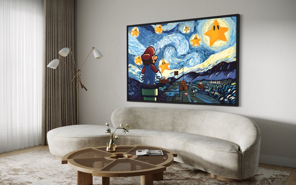 Super Mario Wall Art Super Mario Canvas Art, Video Game Poster, Gaming ...