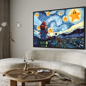 Super Mario Wall Art Super Mario Canvas Art, Video Game Poster, Gaming ...
