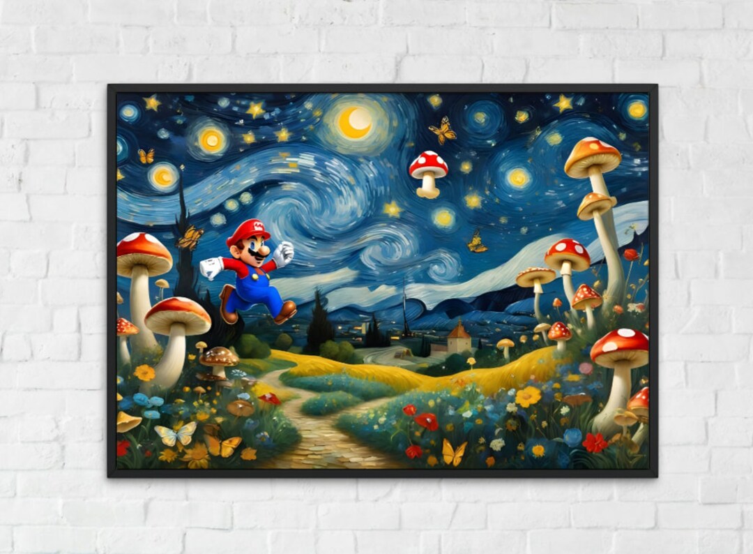 Super Mario Canvas, Super Mario Bros Poster, Super Mario Wall Art ...