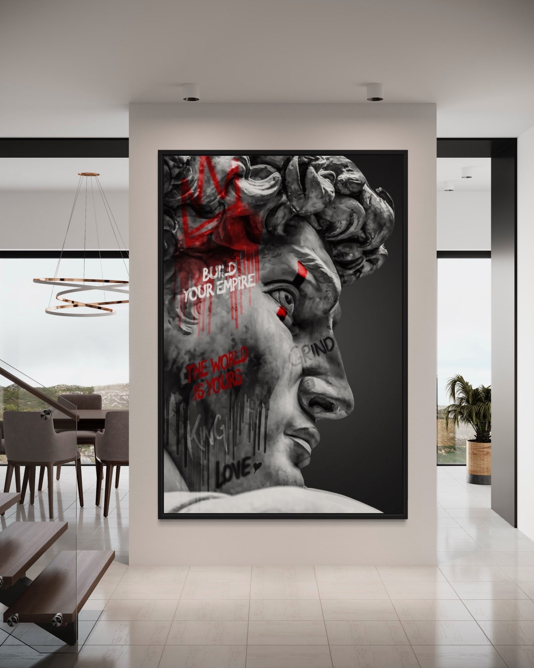 David Canvas Wall Art Painting David Head Pictures Sculpture Statue Art ...