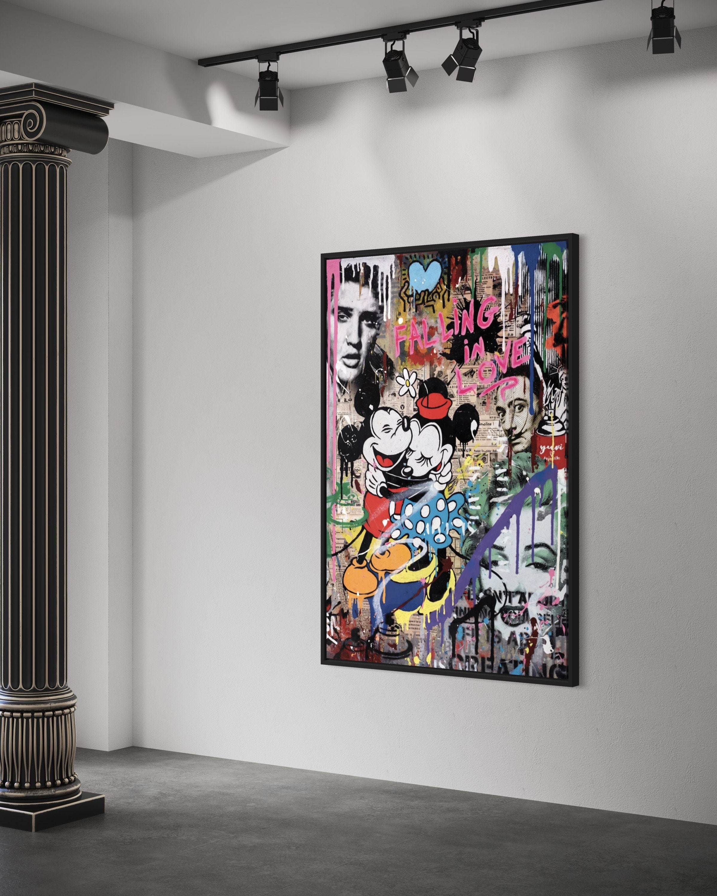 Mickey Mouse and Minnie Mouse Graffiti Poster, Love Paint Pop Art ...