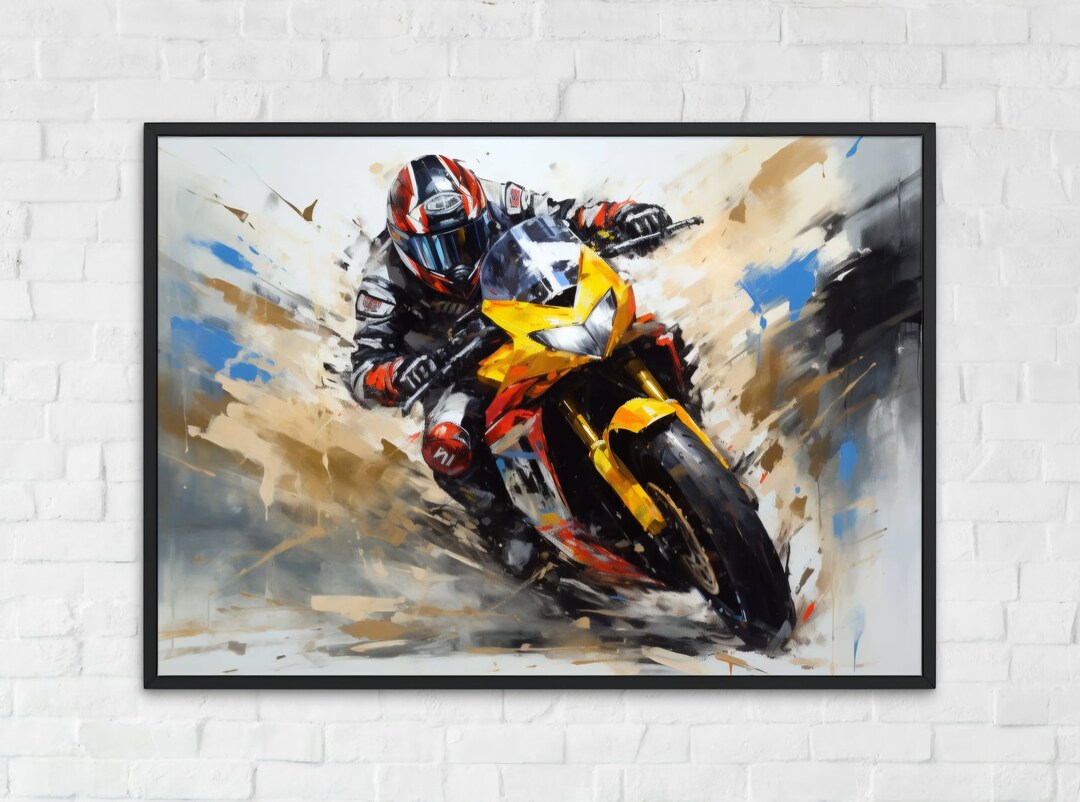 Superbike Abstract Wall Art, Moto GP Canvas, Motorsports, Motorcycle ...