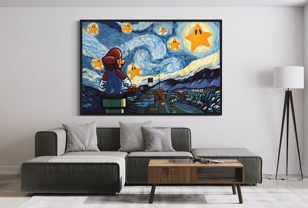Super Mario Wall Art Super Mario Canvas Art, Video Game Poster, Gaming ...