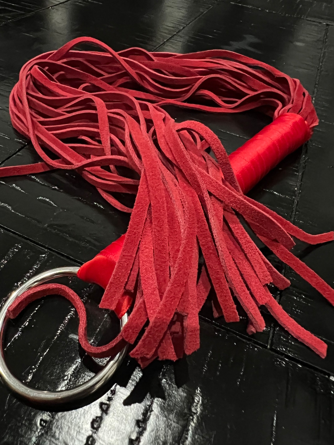 25’ Red Suede Tail Flogger With Red Satin Handle - Etsy