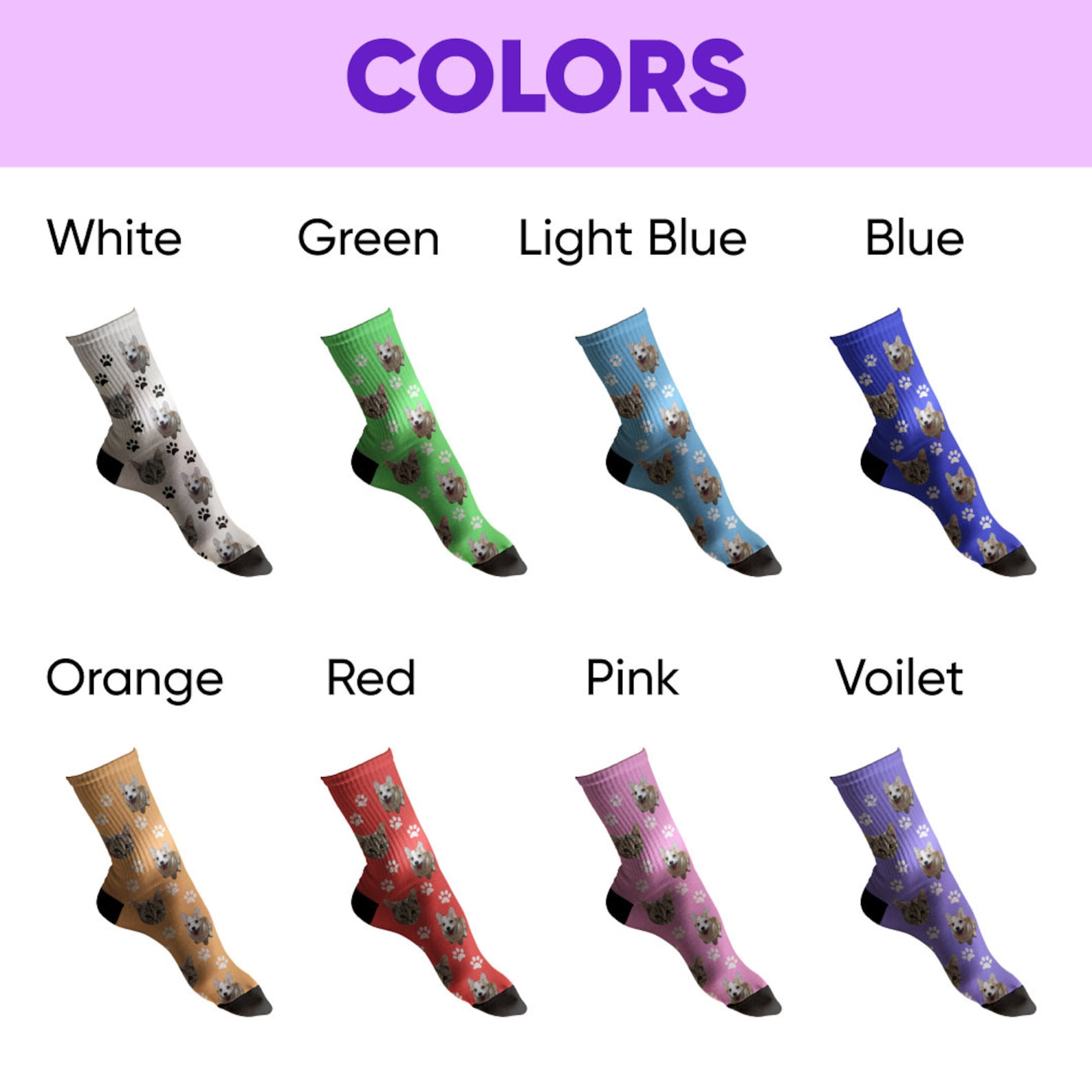 Custom Person's Face Socks, Personalized Photo Socks, Funny Socks, Couple Socks, Custom Printed ...