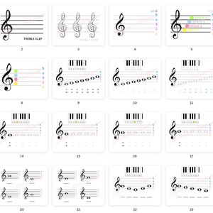Kid Music Note Learning Worksheet, Treble Clef, CDEFGAB, Simple Easy ...