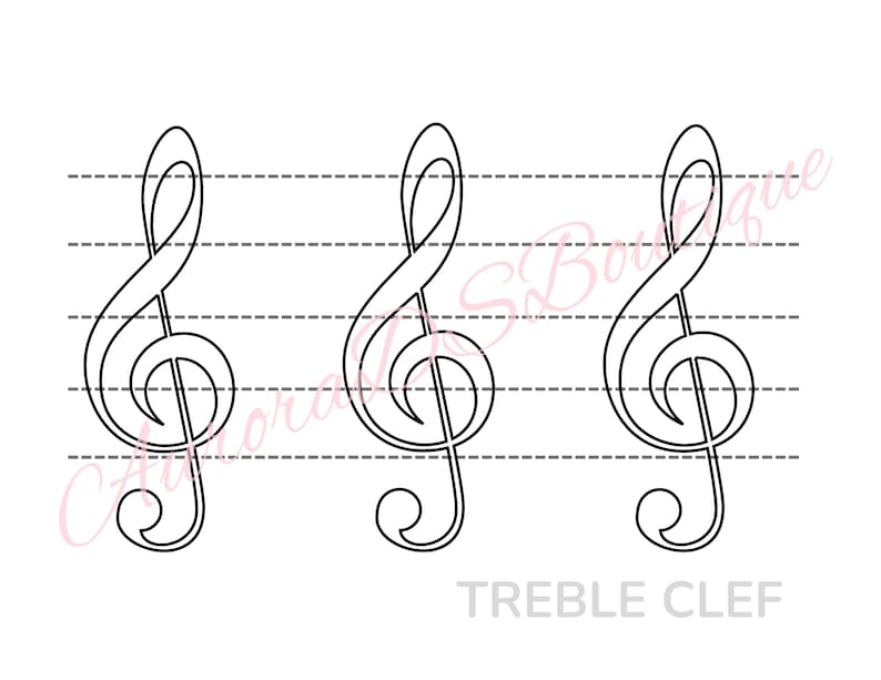 Kid Music Note Learning Worksheet, Treble Clef, CDEFGAB, Simple Easy ...