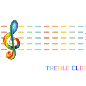 Kid Music Note Learning Worksheet, Treble Clef, CDEFGAB, Simple Easy ...