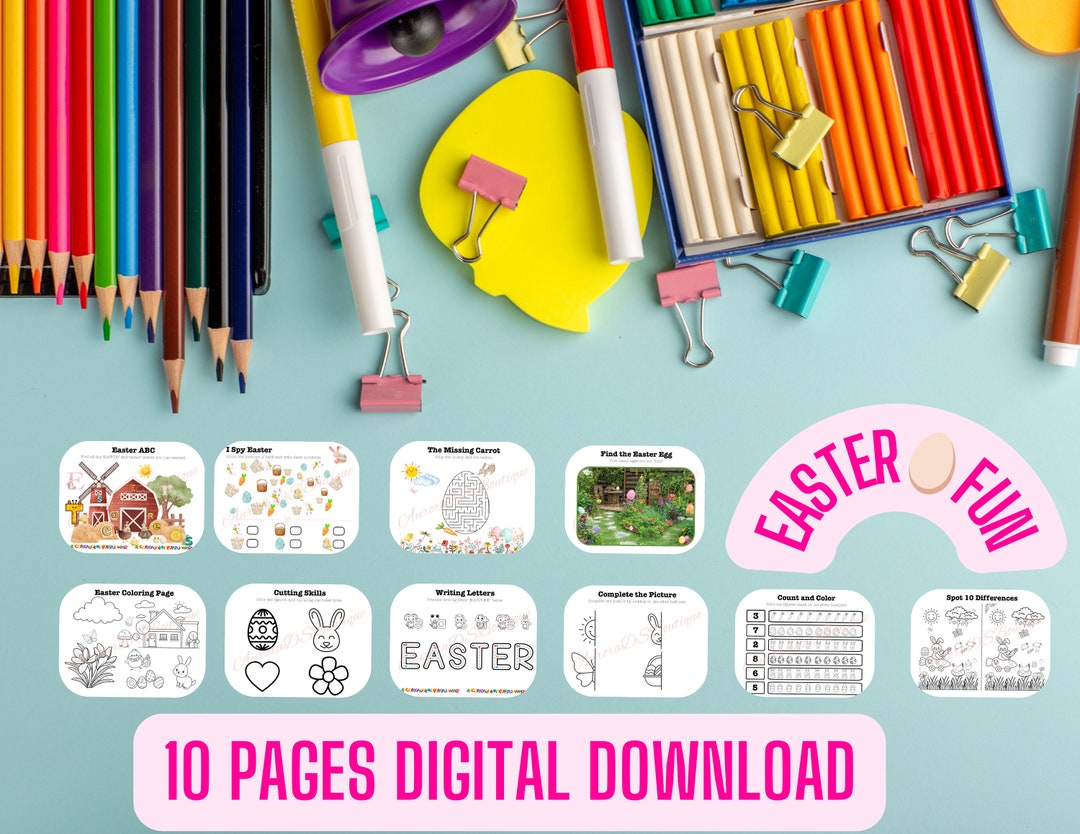 Easter FUN Activity Bundle for Kids: Fun Coloring Pages, Puzzles ...