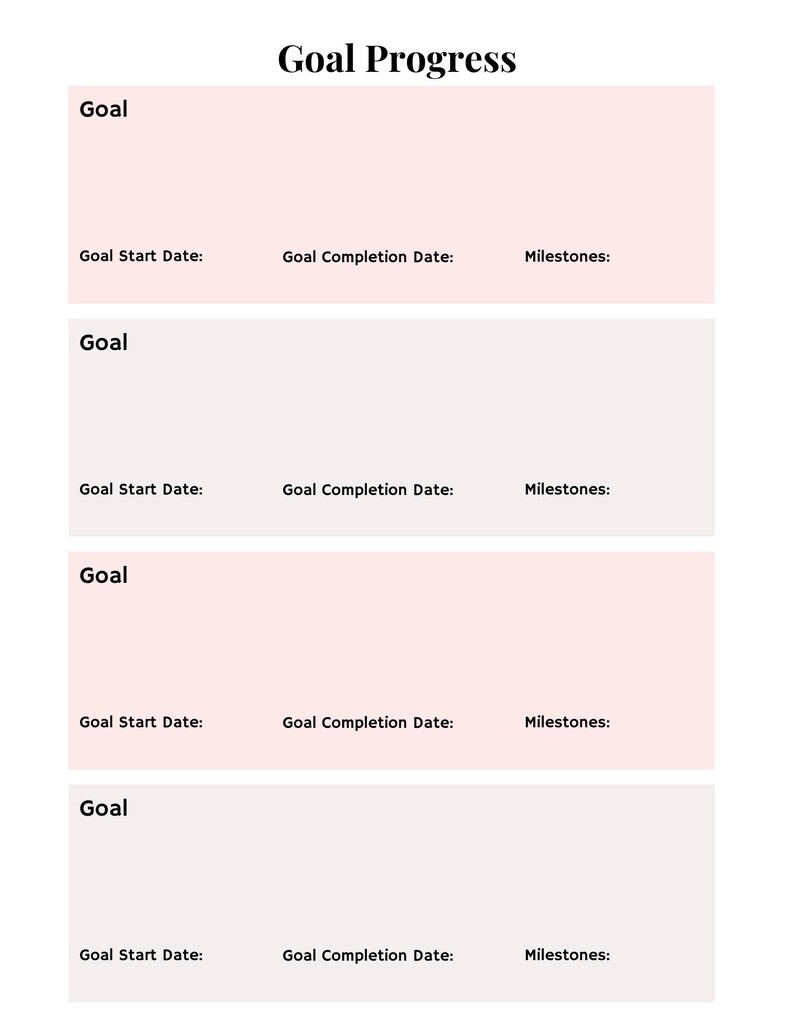 Goal Setting Planner, Goals, Smart Goals, Use in Canva - Etsy