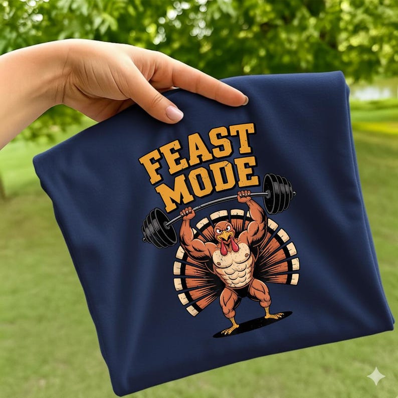 Feast Mode Muscle Turkey PNG | Funny Thanksgiving Gym Fitness Design ...