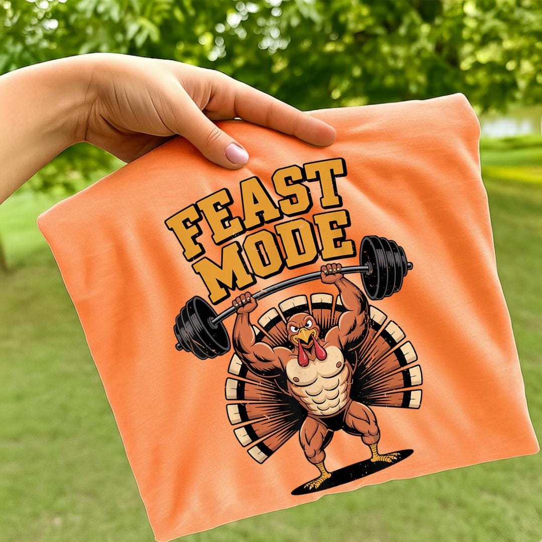Feast Mode Muscle Turkey PNG | Funny Thanksgiving Gym Fitness Design ...
