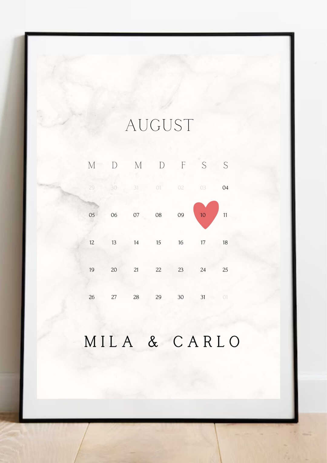 Wedding Gift Calendar Poster Personalized Picture - Etsy