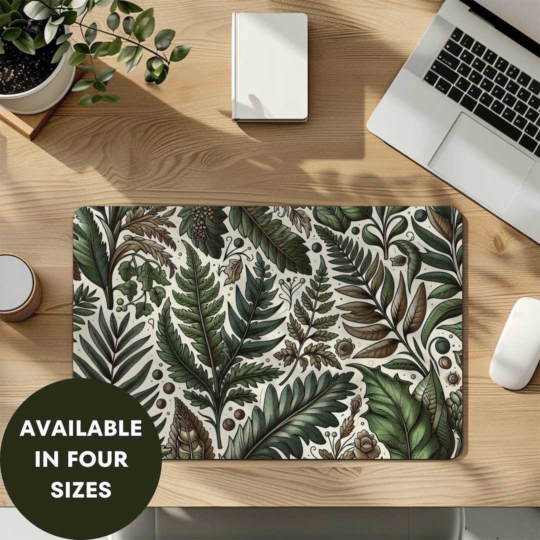Fern Desk Mat: Botanical Cottagecore Mousepad - Etsy