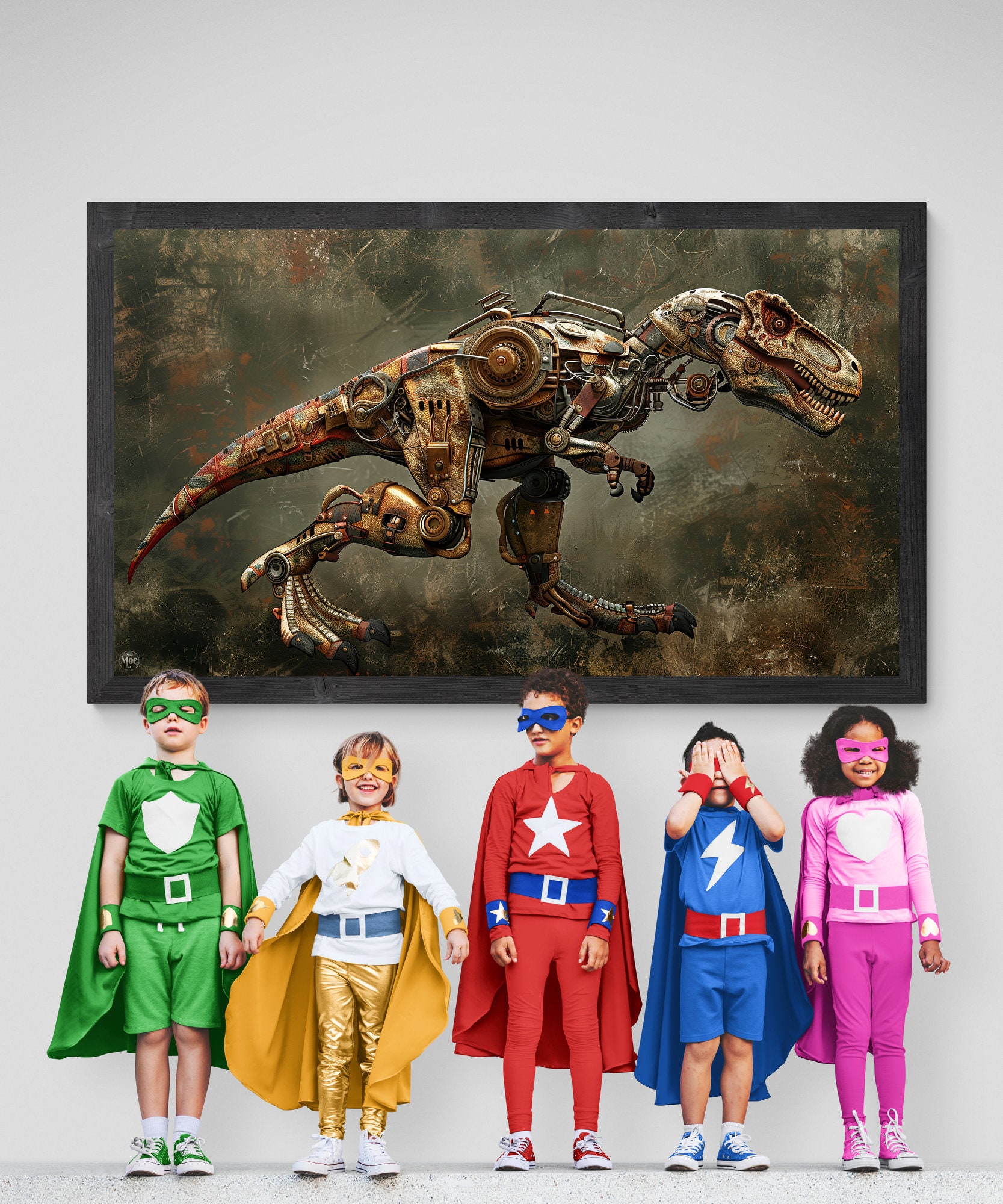 Mechanical T-rex, Steampunk Dinosaur Art, AI Art, Cyberpunk T-rex, Home ...