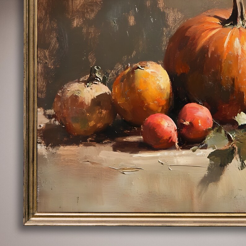 Printable Wall Art, Autumn Still Life With Pumpkin, Fall Harvest ...
