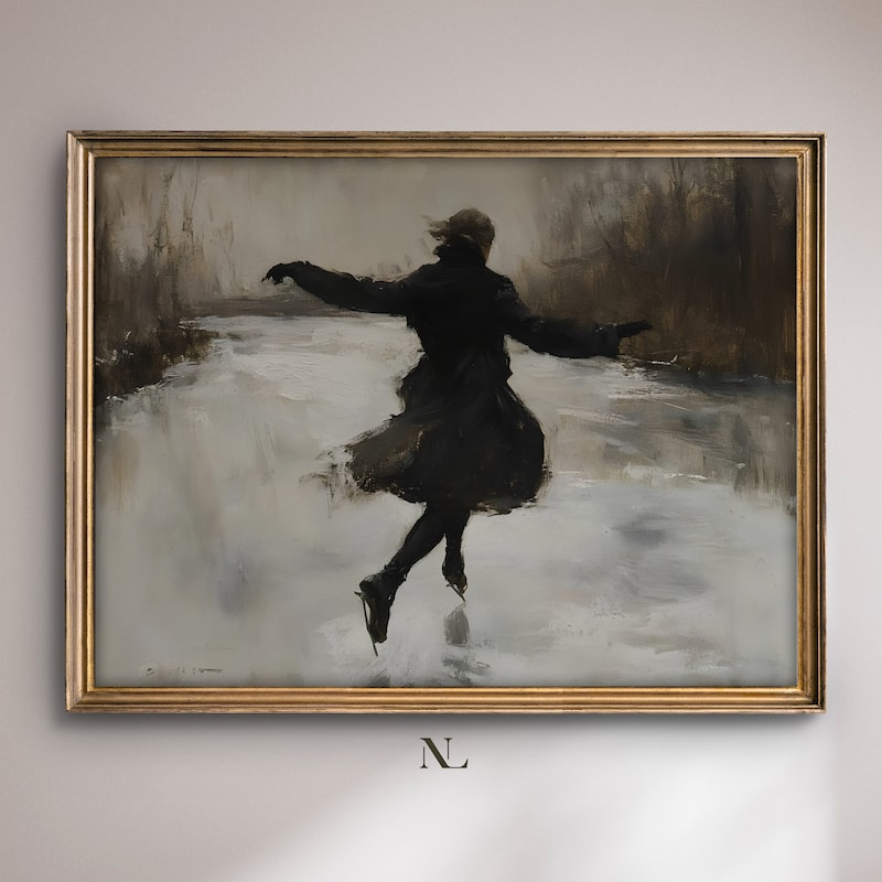 Vintage Figure Skater Print - Etsy