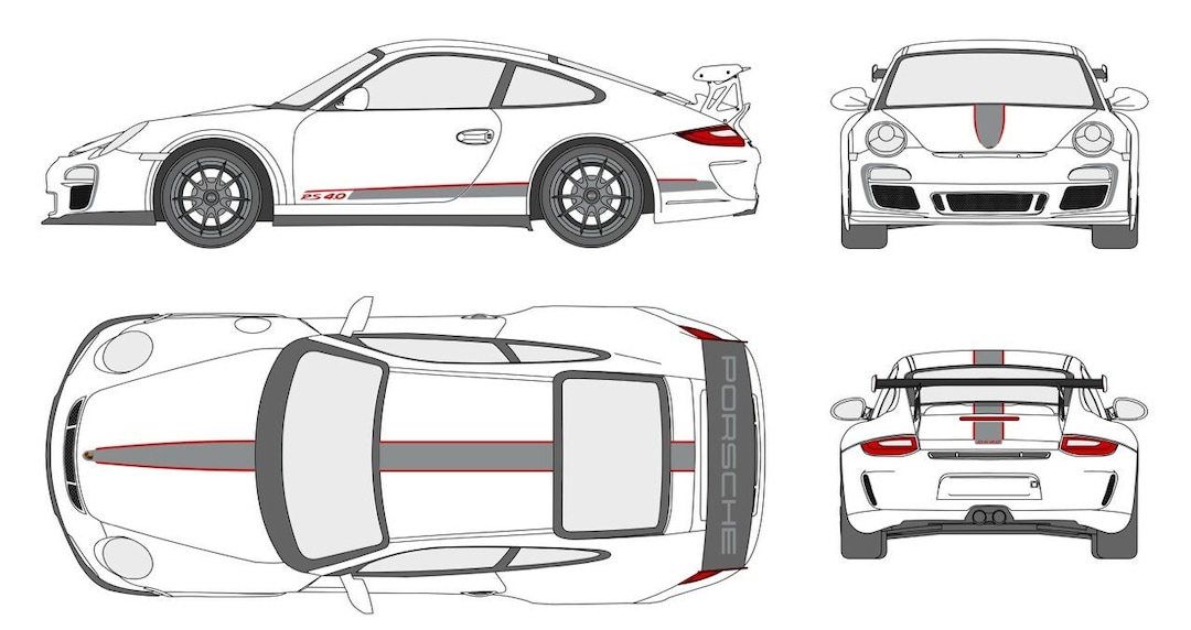Porsche Gt3 Rs Side Stripe Roof Bonnet and Boot Stripe Full Kit - Etsy UK