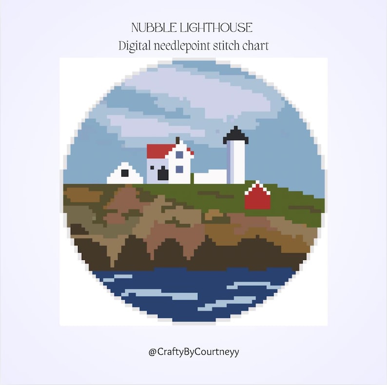 Nubble Lighthouse - Digital Needlepoint Stitch Chart - Etsy