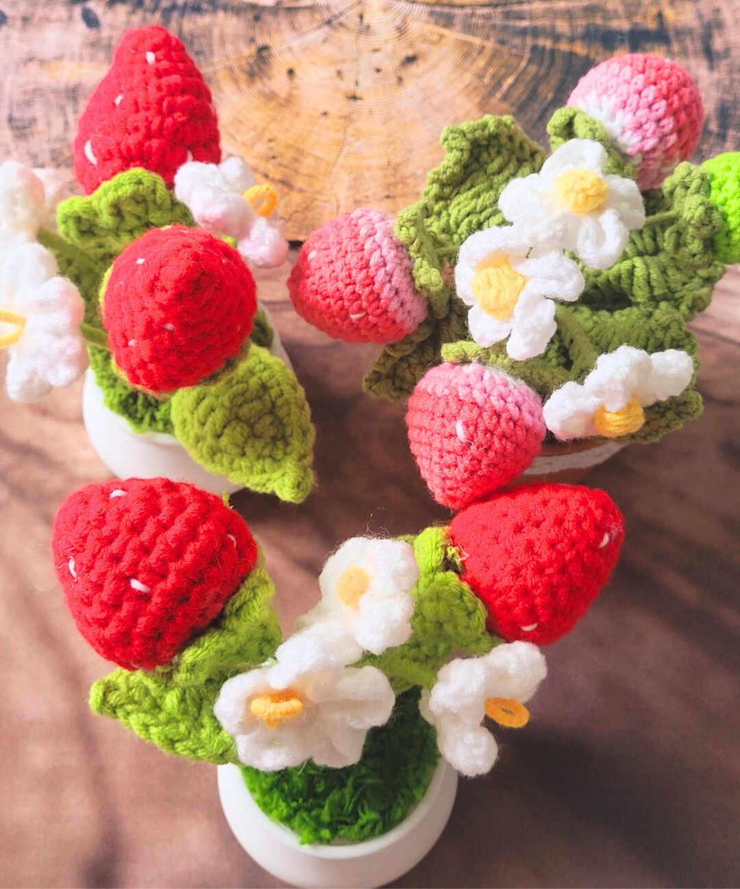 Crochet Strawberry Tree, Amigurumi Strawberry, Handmade Strawberry ...