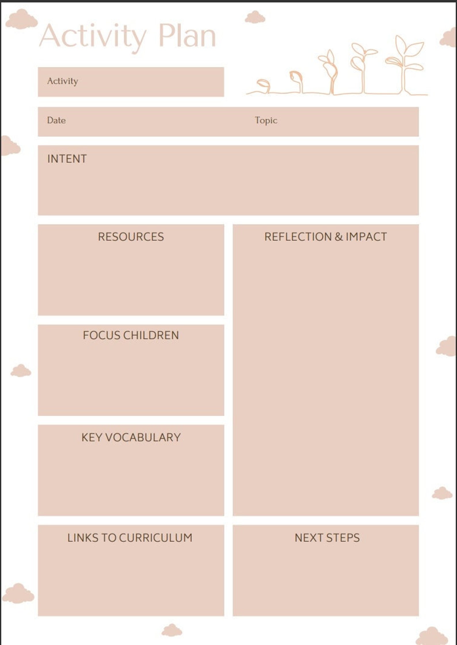 EYFS Activity Plan - Etsy