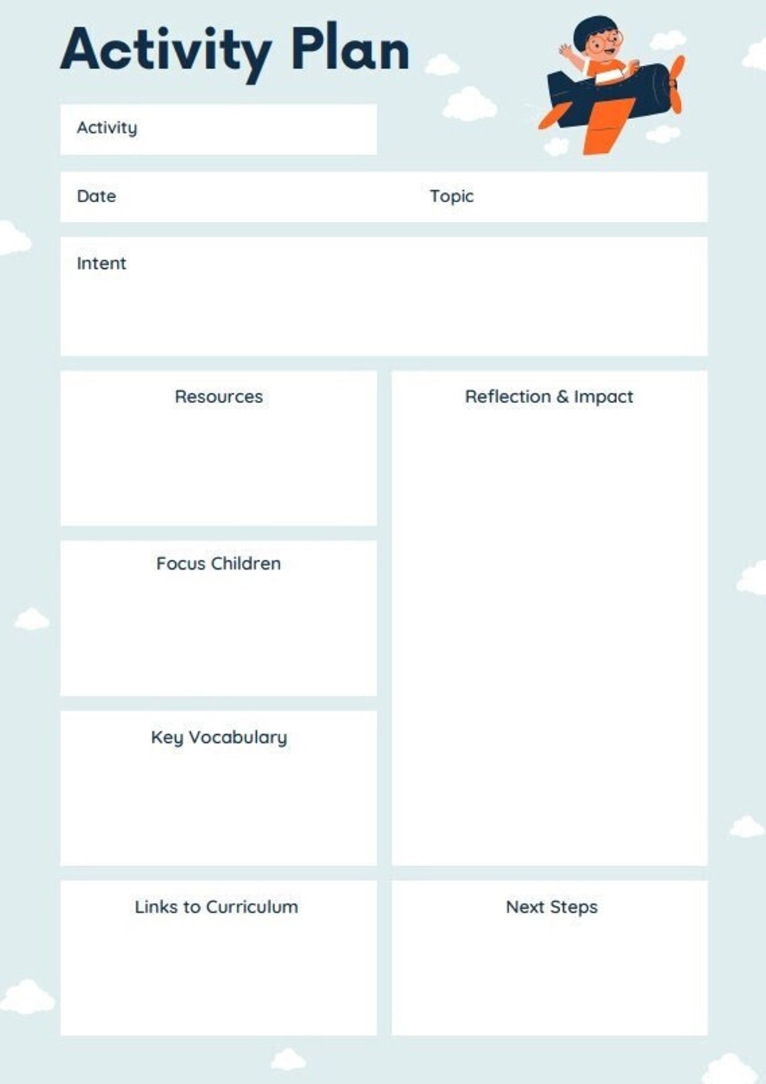 EYFS Activity Plan - Etsy