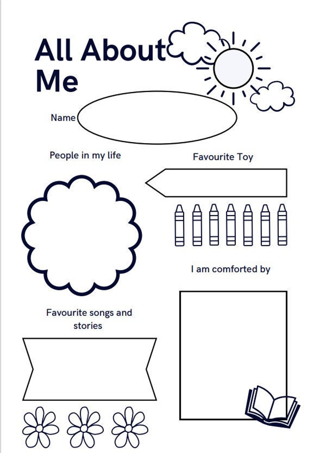 All About Me Printable Form - Etsy