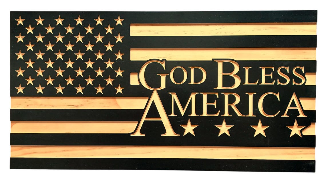 God Bless America Wooden Flag Wall Hanging - Etsy