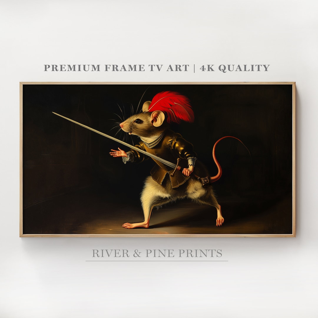 Samsung Frame TV Art, Mouse With Sword Print, Reepicheep Artwork ... Samsung Frame TV Art, Mouse With Sword Print, Reepicheep Artwork ...