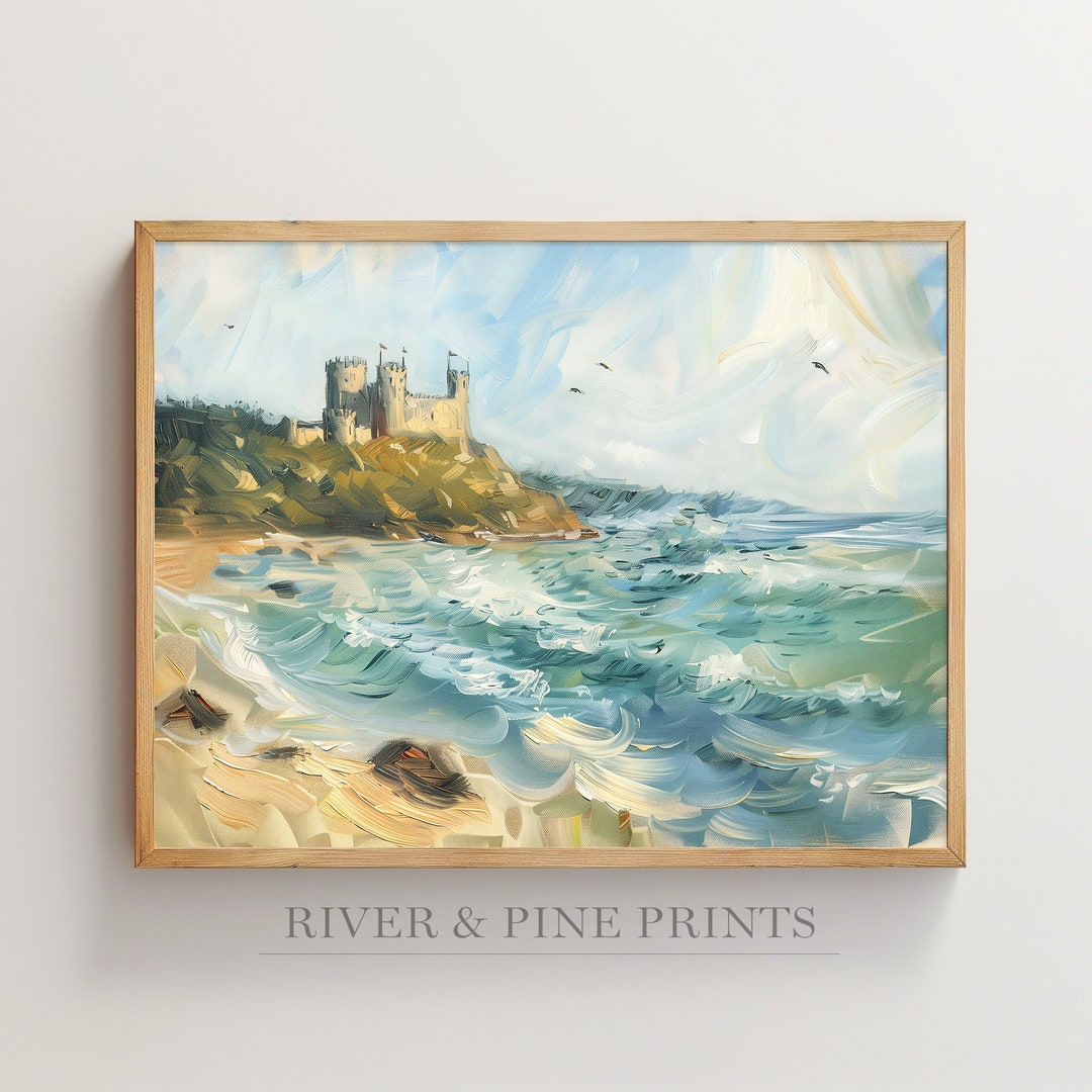 Castle Wall Art Print, Ocean Seascape Artwork, Lion Witch Wardrobe ...
